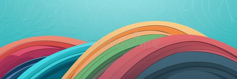 Line Art Image with Abstract Multicolored Bend Waves on Blue Background ...