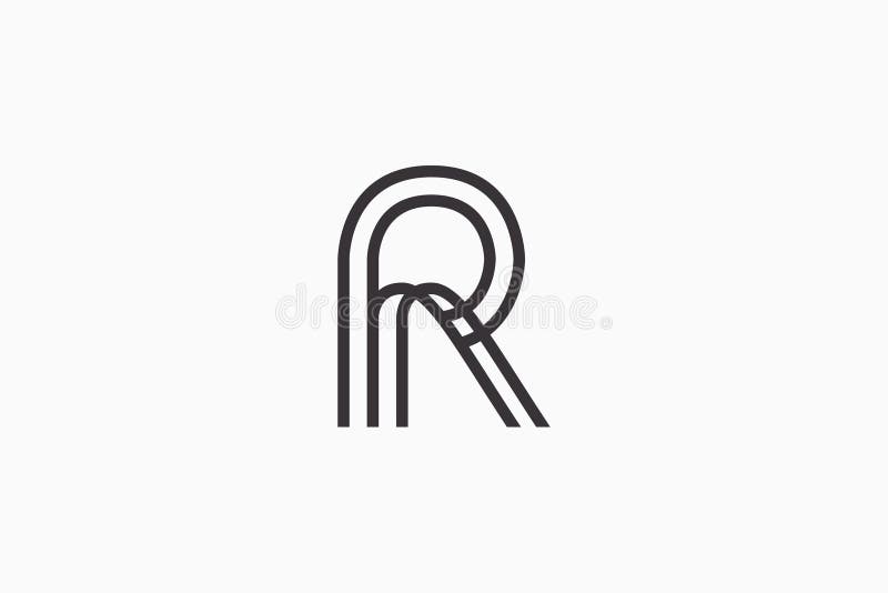 Line art letter R logo stock illustration. Illustration of element ...