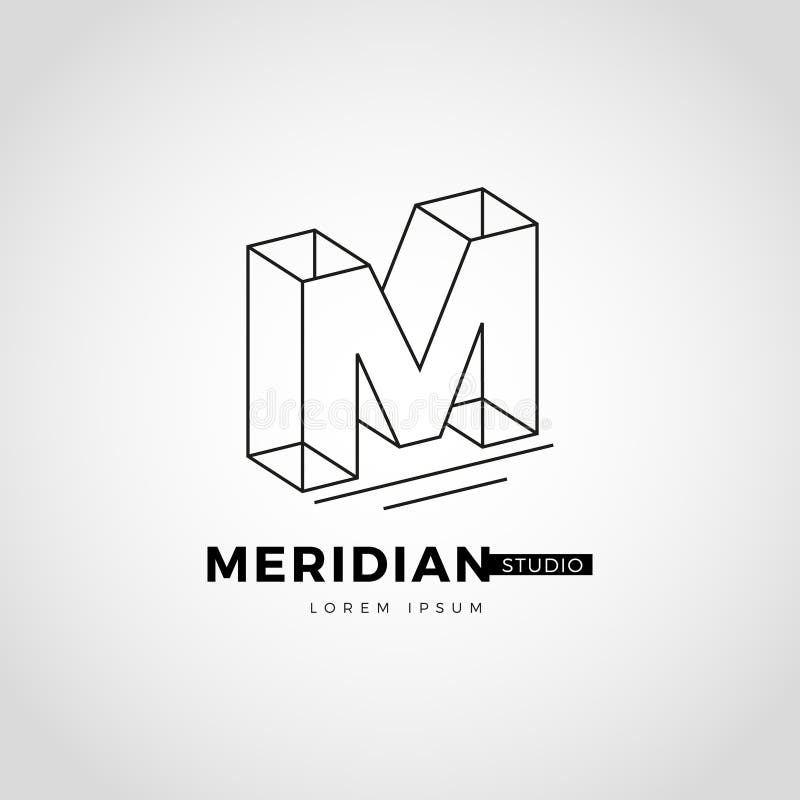 Line Art Lettering Logo Type M Sign Symbol Icon Stock Illustration ...