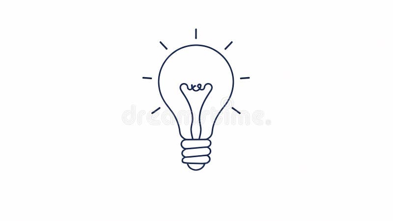 Line Art Light Bulb Idea Sparking Creativity on White Background Stock ...