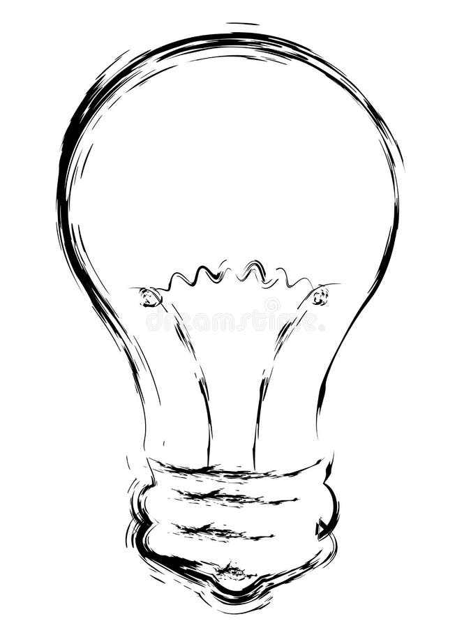 Line Art of Lightbulb stock illustration. Illustration of energy - 67707334