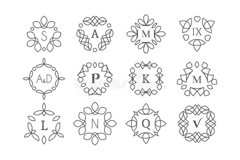 Line art logo templates stock vector. Illustration of editable - 51352214