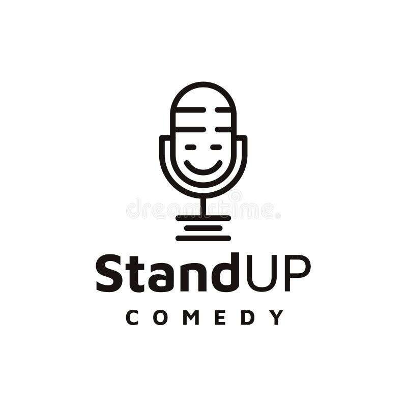 Fun and Comedy Podcast Logo Design. with a Yellow Microphone and a ...