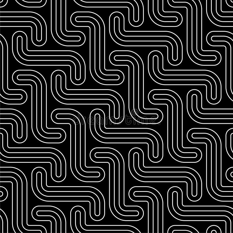 Line Art Modern Seamless Pattern. Stock Vector - Illustration of curve ...