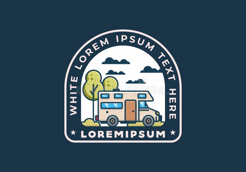 Line Art Motorhome Flat Illustration Stock Vector - Illustration of ...