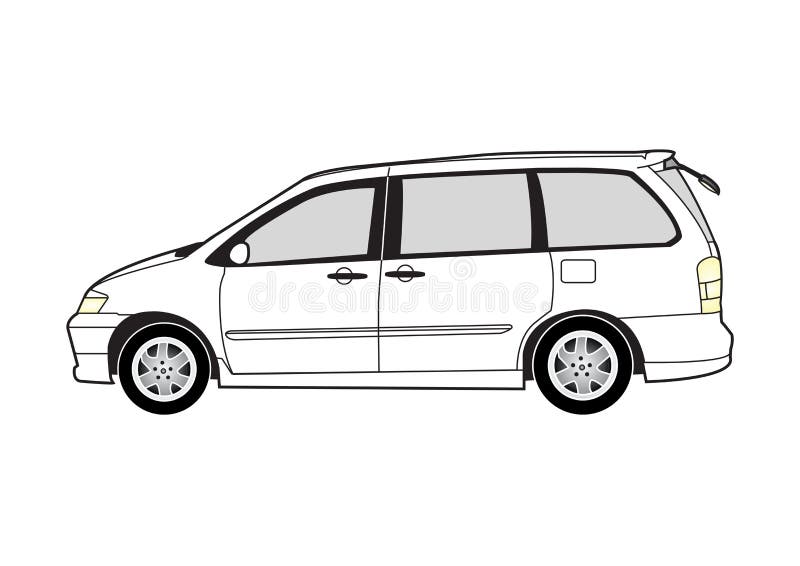 Line art - MPV stock vector. Illustration of back, drawing - 718845