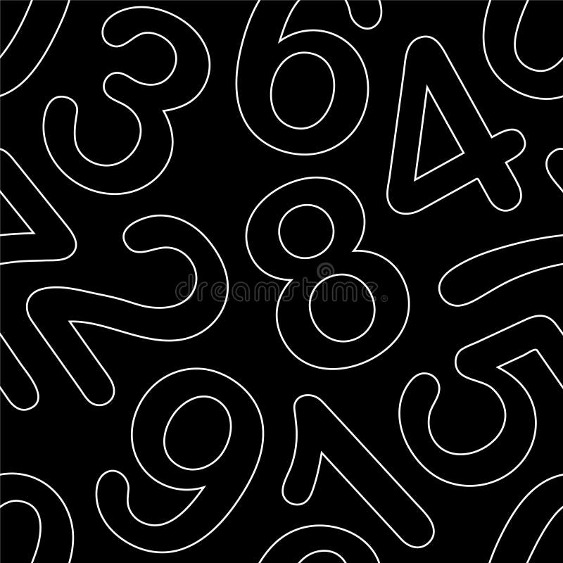 Numeral Seamless Pattern Background. Black Numbers Mosaic Stock Vector ...