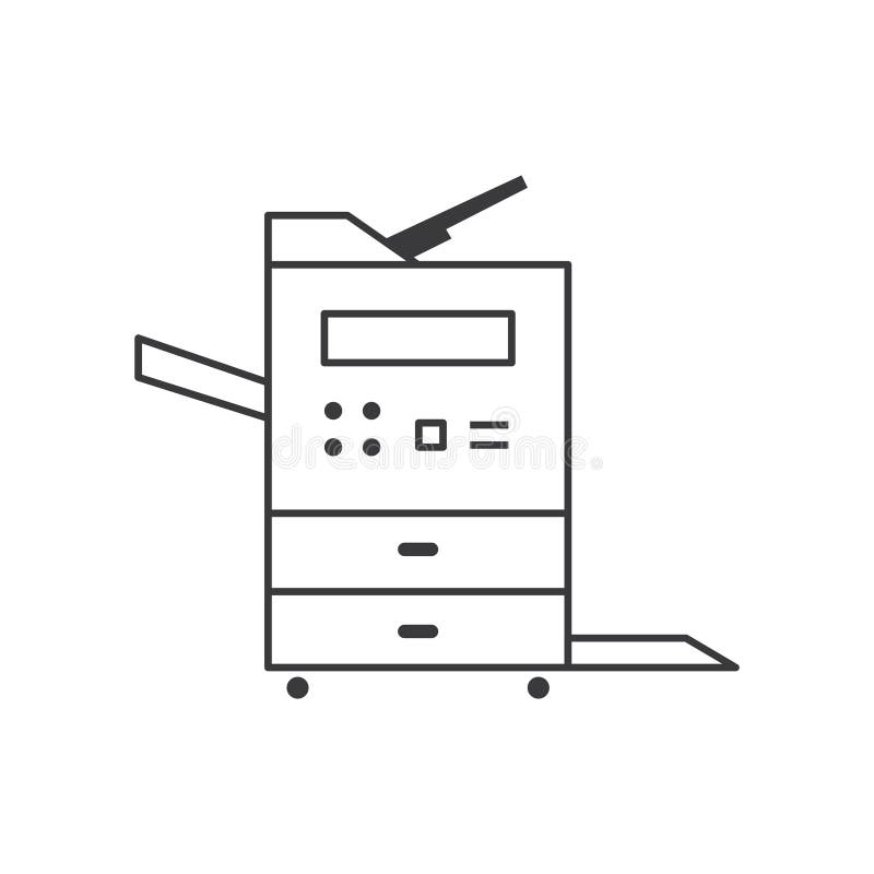 Line Art of an Office Copier Stock Vector - Illustration of mechanical ...