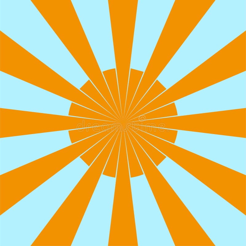 Line Art Orange Rays Blue Background. Vector Illustration Stock Vector ...