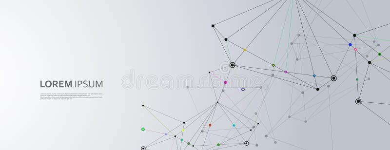 Line Art Pattern with Network Dot Line Connect for Concept Design ...