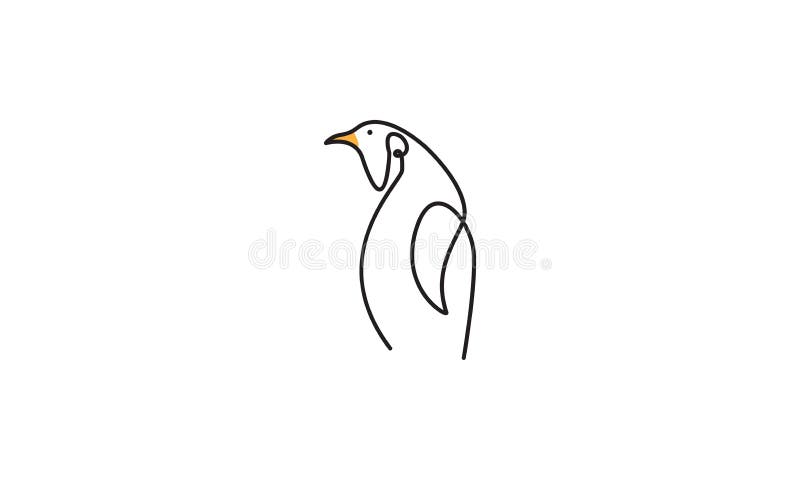 Line Art Penguin Fat Logo Design Vector Icon Symbol Illustration Stock ...