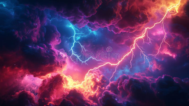 A Line Art Representation of a Lightning Bolt in Modern Illustration ...