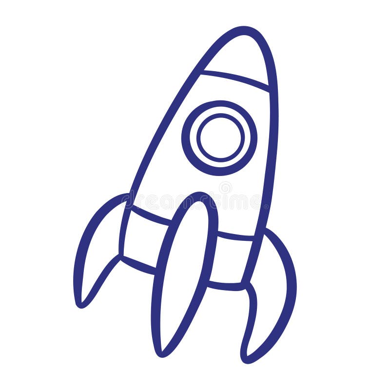 Line art rocket doodle stock vector. Illustration of hand - 330941333