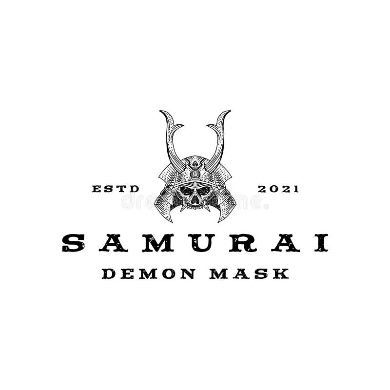 Samurai face mask logo stock vector. Illustration of honor - 61848528