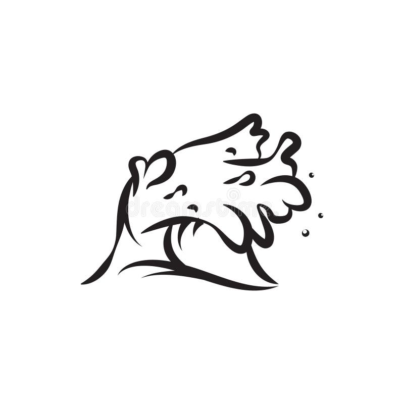 Line Art Sea Water Wave Design Vector Isolated Stock Vector ...