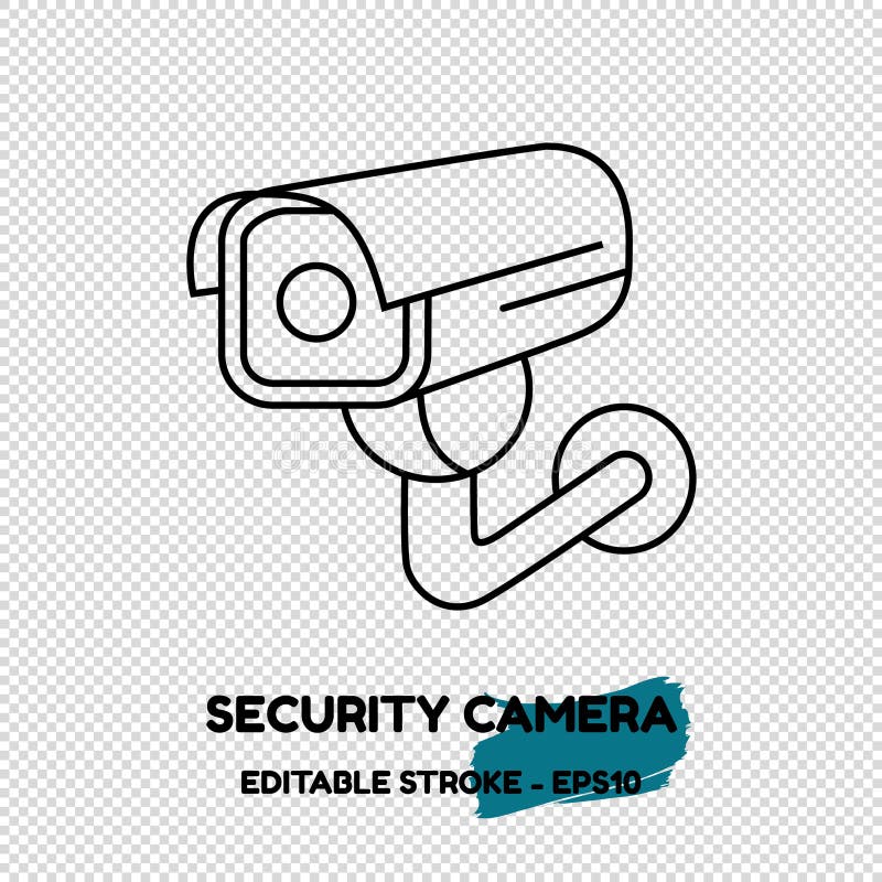 Line Art Security Camera Icon - Vector Illustration Isolated on ...