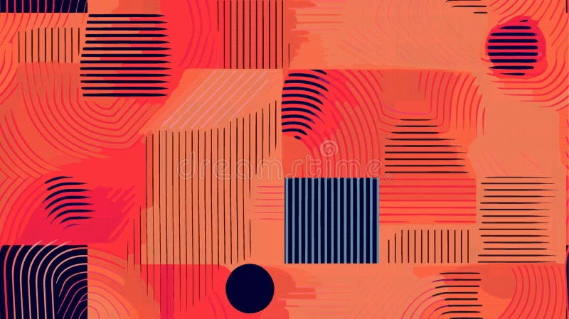 Line Art Shapes Abstract Vector Pattern Design with Geometric Figures ...