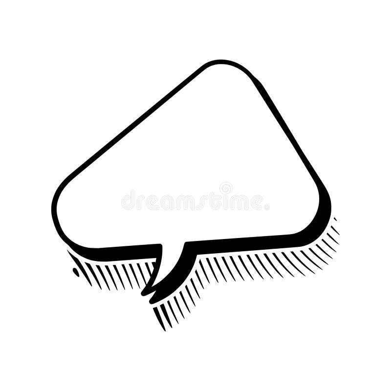 Line Art Speech Bubbles with Outline Shadows for Creative Designs Stock ...