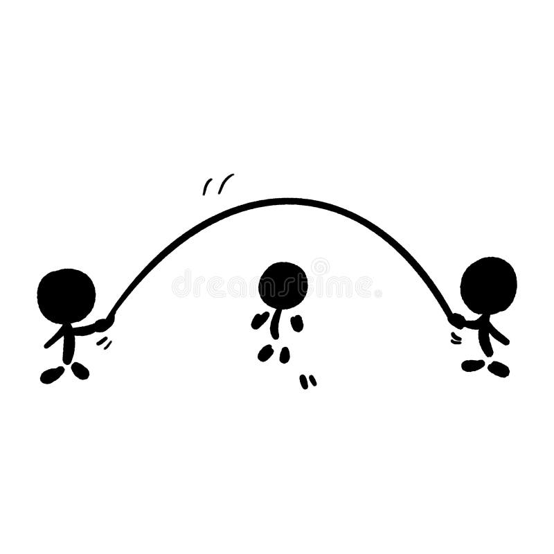 Jump Rope Group Activity Simple Silhouette Illustration Stock ...