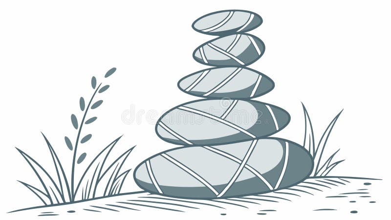 Stacked Stones Line Drawing Stock Illustrations – 563 Stacked Stones ...
