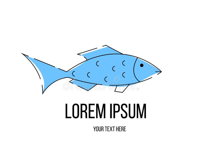 Blue Fish Logo stock vector. Illustration of shape, emblem - 139200089