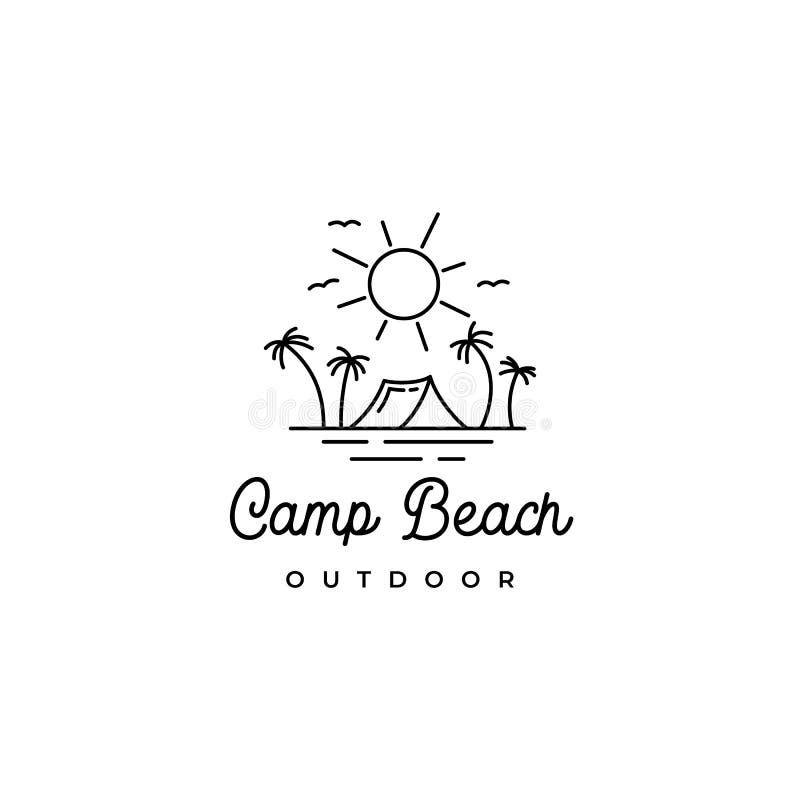Beach Camping Vector Solid Icon Style Illustration. EPS 10 File Stock ...