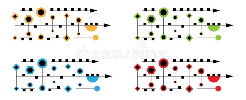 Line Art Technology Background Different Colors Set Stock Vector ...