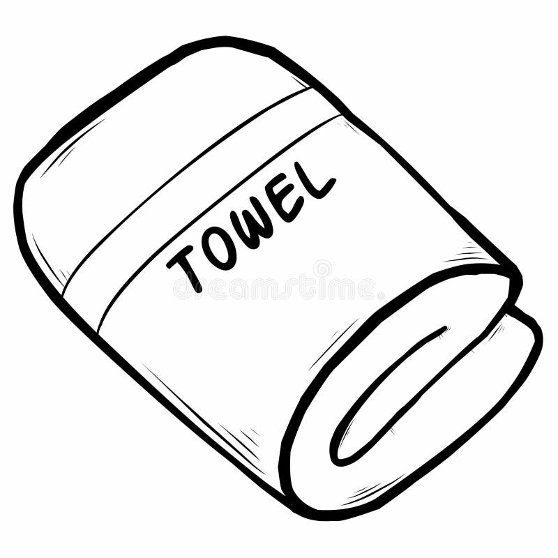 Towels Sketch Vector Isolated Stock Illustration - Illustration of font ...