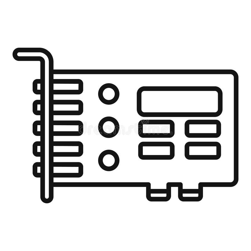 Vector Illustration of a Graphics Card Stock Vector - Illustration of ...