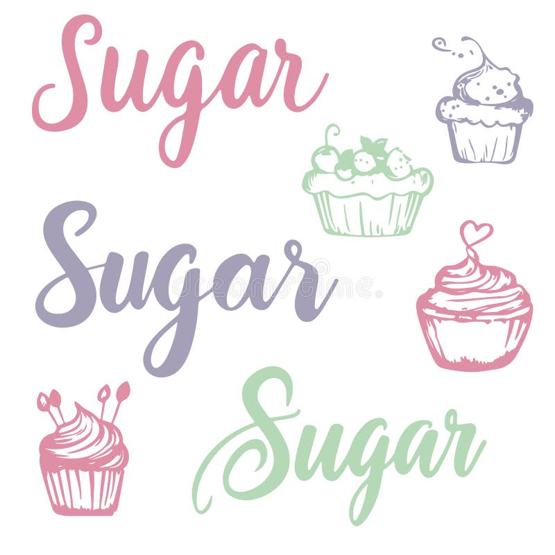 Line Art Vector of Doodled Sketchy Sugar Concept Vector Stock Vector ...