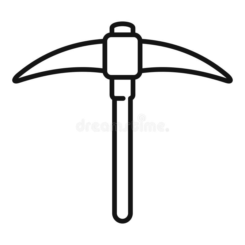 Black and White Vector Illustration of a Pickaxe Stock Vector ...