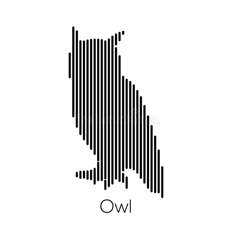 Lines Vector Art Design Monochrome Owl Stock Vector - Illustration of ...