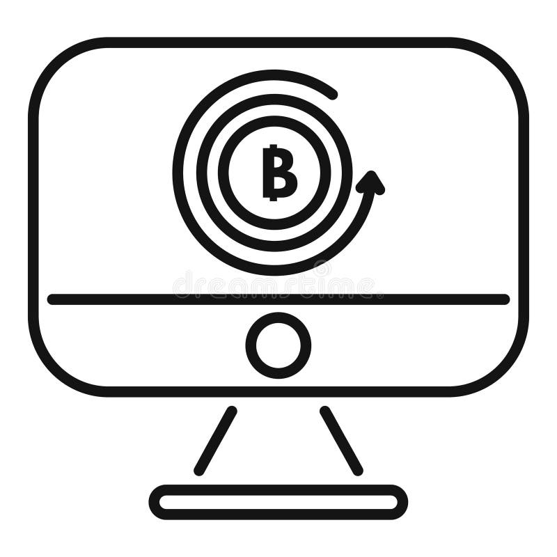 Computer Showing Bitcoin Cryptocurrency Rotating with Up Arrow Stock Vector - Illustration of ...