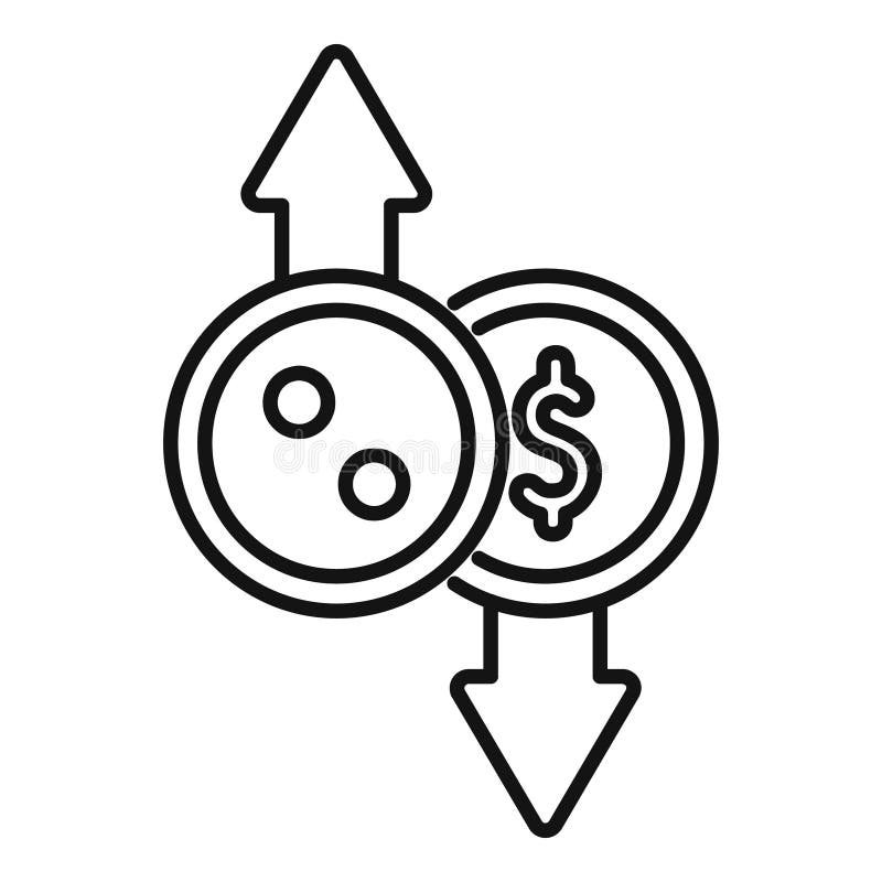 Currency Exchange Rate Decreasing Depreciating Devaluation Icon Stock ...