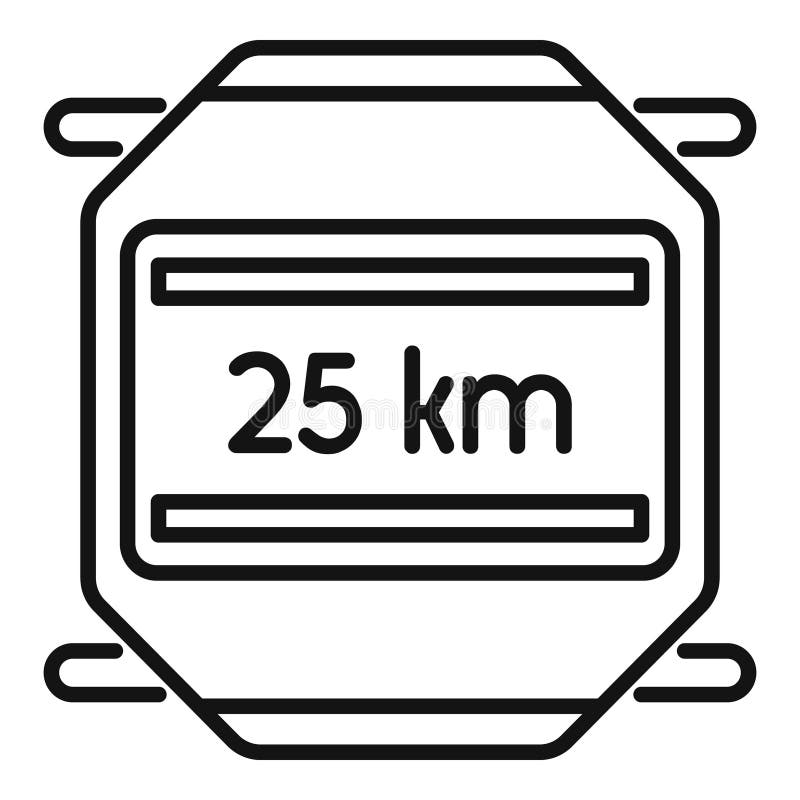 Digital Speedometer Showing 25 Kilometers Per Hour Icon Stock Vector ...