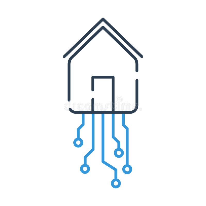 Line Art Vector Icon. Smart Home Connection Stock Vector - Illustration ...