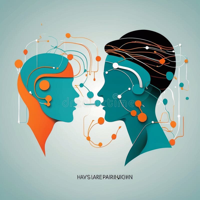 Line Art Vector Illustration of Business Communication & Knowledge ...