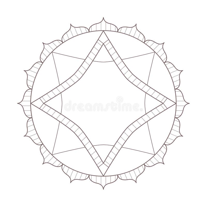 Line Art Vector of Simple Mandala Design Stock Vector - Illustration of ...