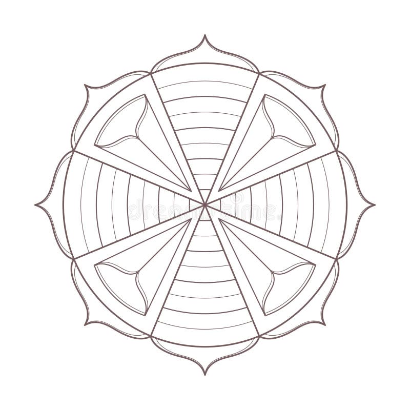 Line Art Vector of Simple Mandala Design Stock Vector - Illustration of ...