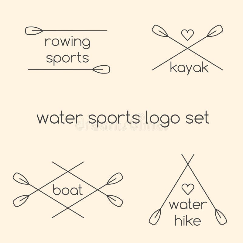 Line Art Water Sports Logos Stock Vector - Illustration of label ...