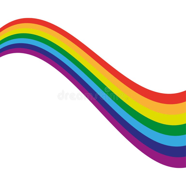 Line Art Wavy Rainbow. Wave Pattern. Vector Illustration Stock Vector ...