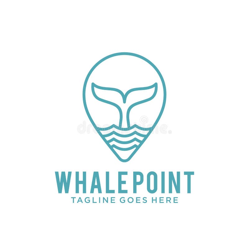 Line Art Whale Point Logo Vector Design Template Element. Pointer ...