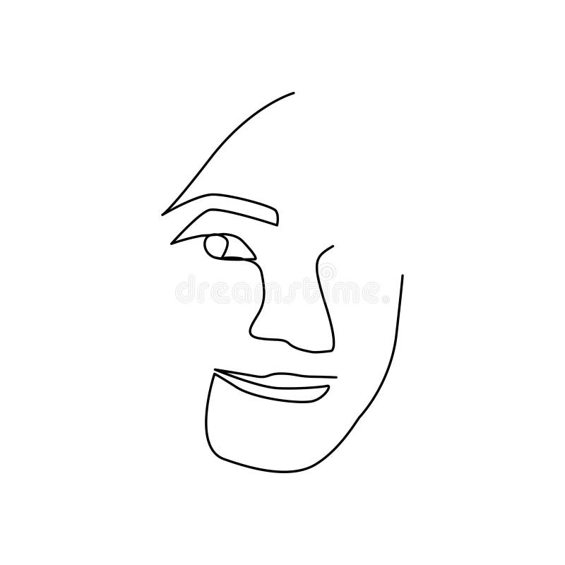 Line Art Woman, Line Art Face Woman Stock Vector - Illustration of ...