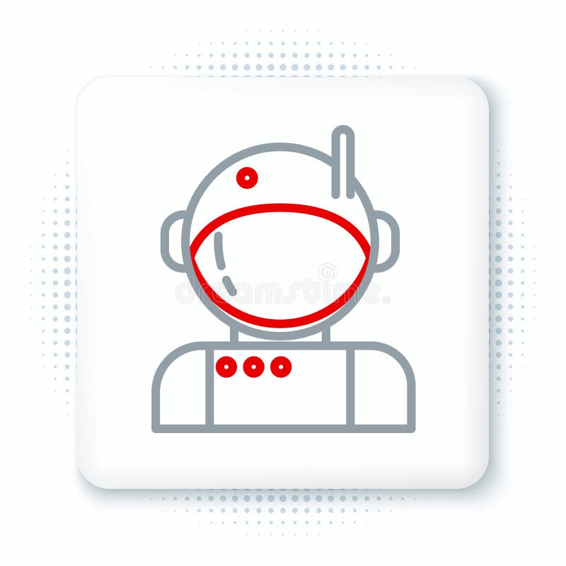 Line Astronaut Icon Isolated on White Background. Colorful Outline ...