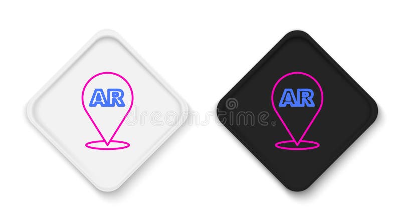 Line Augmented Reality AR Icon Isolated on White Background. Virtual ... Line Augmented Reality AR Icon Isolated on White Background. Virtual ...