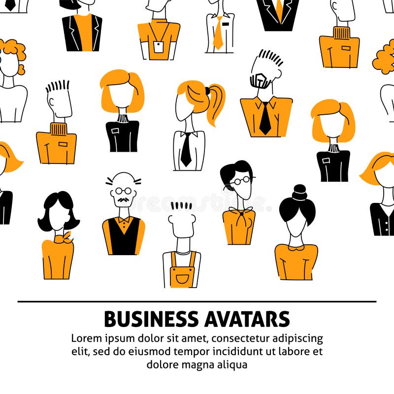 A Set of Vector Doodle Business Avatar for Presentation Design and Web ...