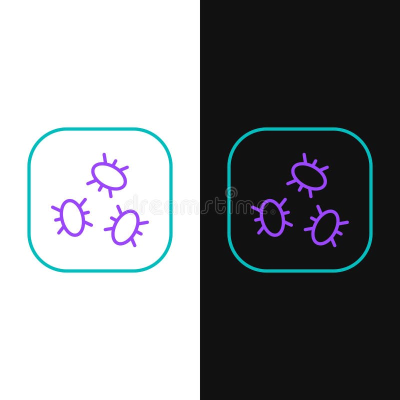 Line Bacteria Bacteriophage Icon Isolated On Grey Background Bacterial