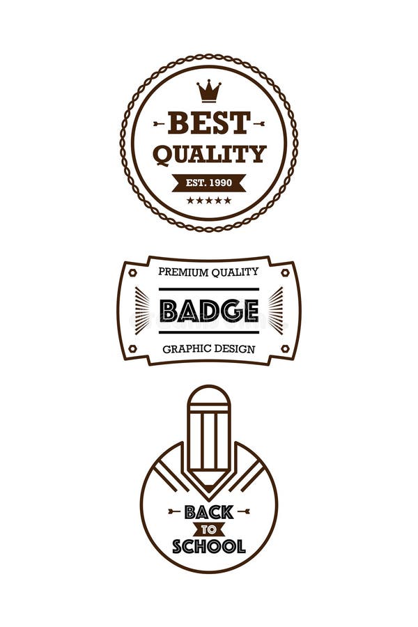 Line Badge Design Set Collection Stock Vector - Illustration of ...