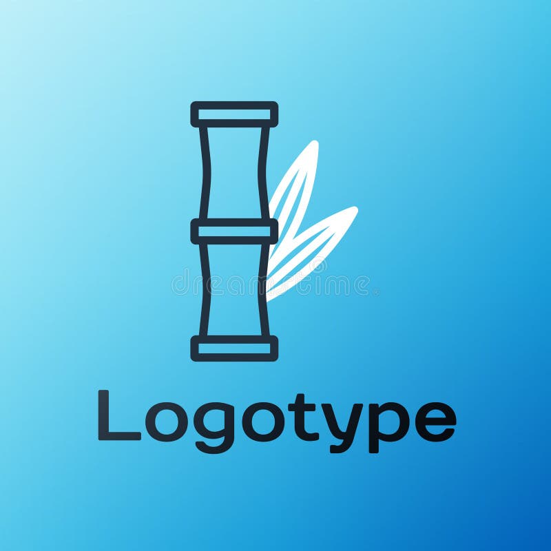 Line Bamboo Icon Isolated on Blue Background. Colorful Outline Concept ...