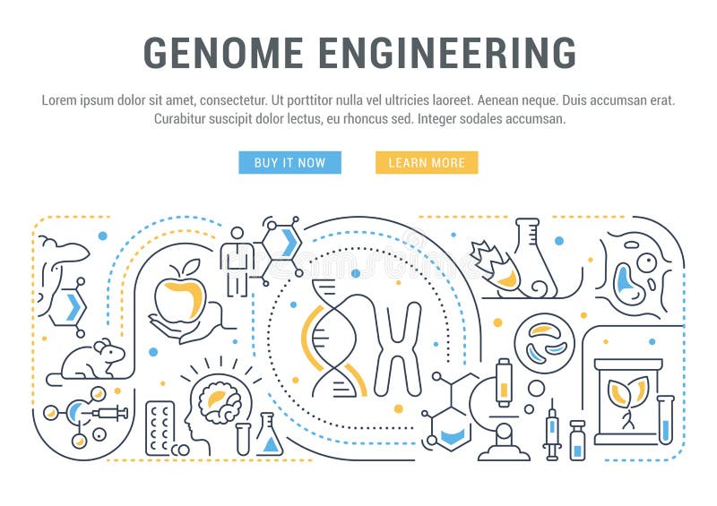 Linear Banner of Genome Engineering. Stock Illustration - Illustration ...